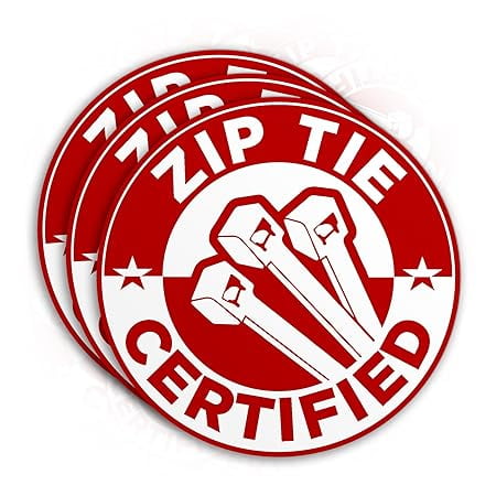 Stickly Zip Tie Certified Stickers Funny Technician Mechanic ...