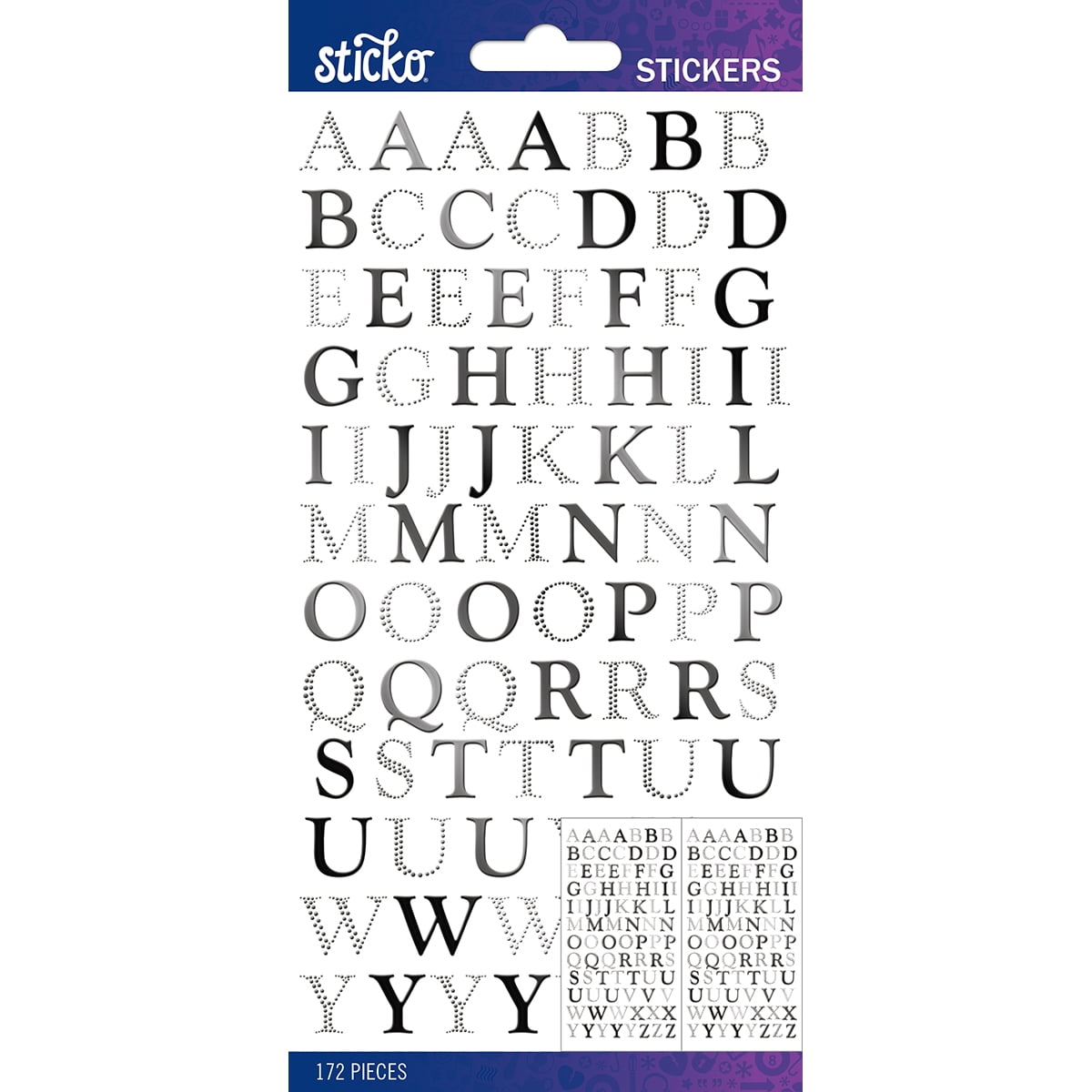 Sticko Alphabet Stickers-Black Foil Goudy Small, Pk 6, Sticko - Walmart.com