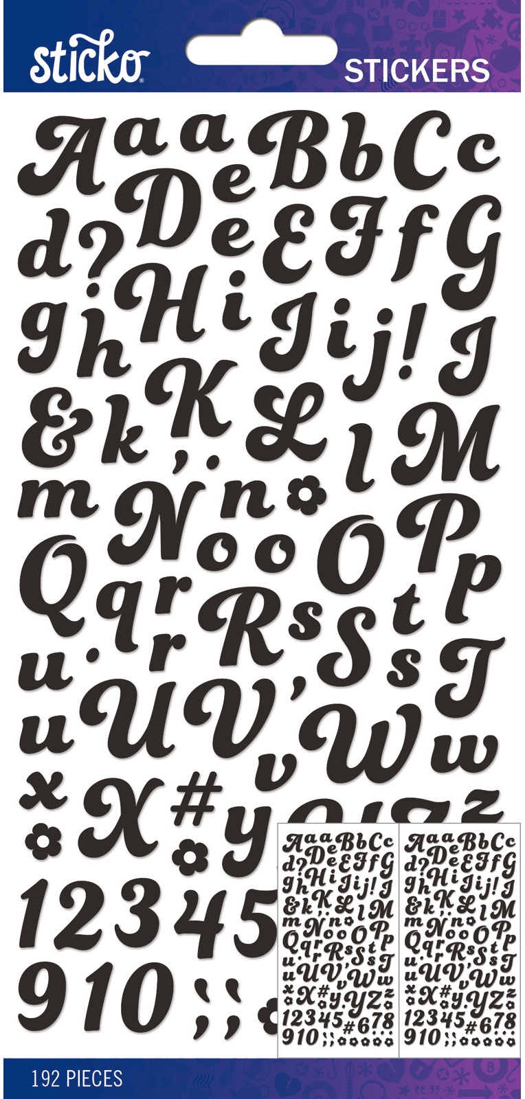 Sticko Alphabet Stickers-Black Funky Dori Small - Walmart.com
