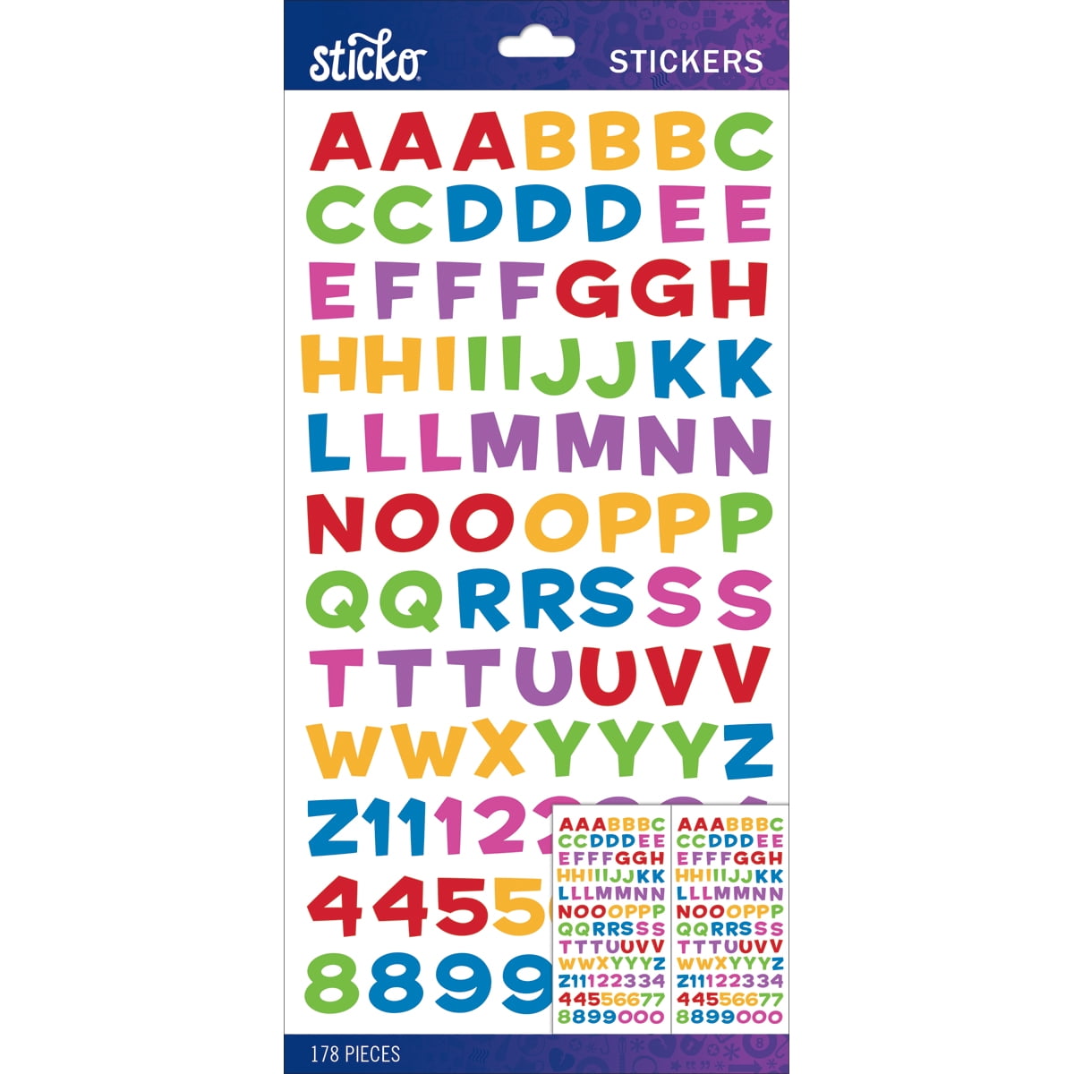 Sticko Alphabet Stickers-Multi Metallic Funhouse Small - Walmart.com