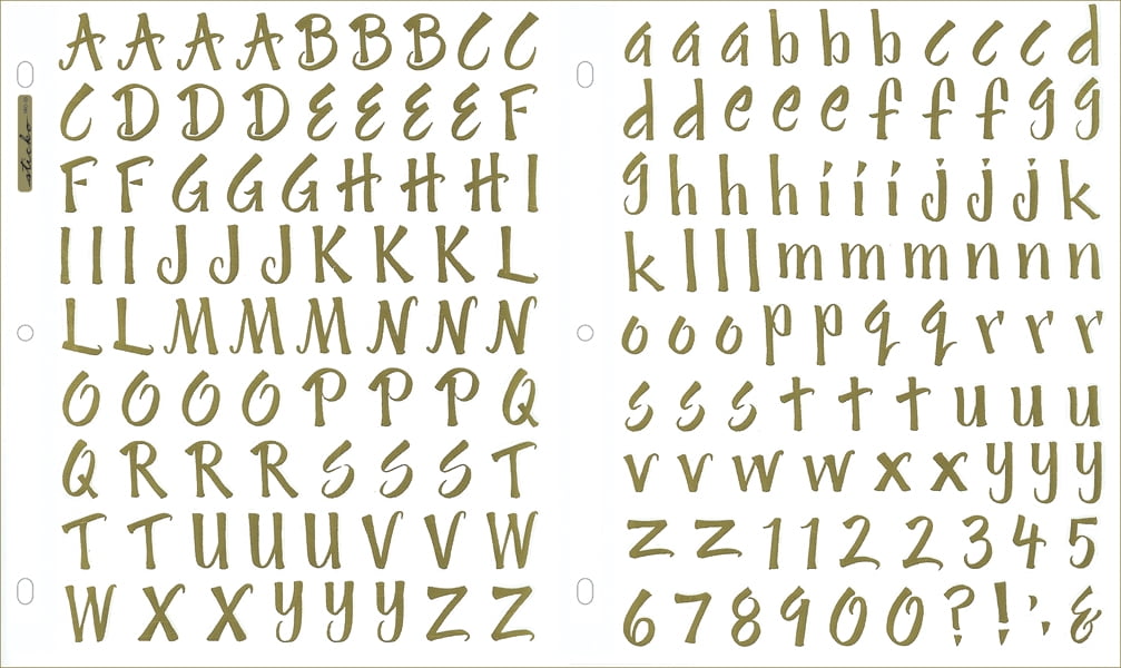 Sticko Alphabet Stickers-Brush Golden Foil - Walmart.com