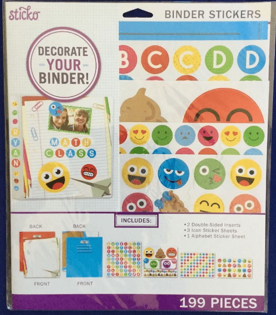 Sticko Binder Stickers Smileys Mood Expressions, 199 Pc - Walmart.com