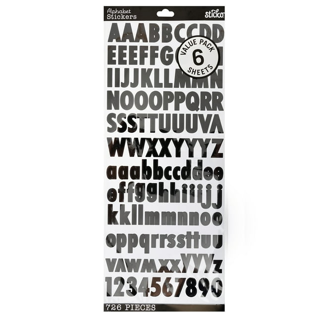 Sticko Black, Gold, & Silver Futura Alphabet Vinyl Stickers - Walmart.com