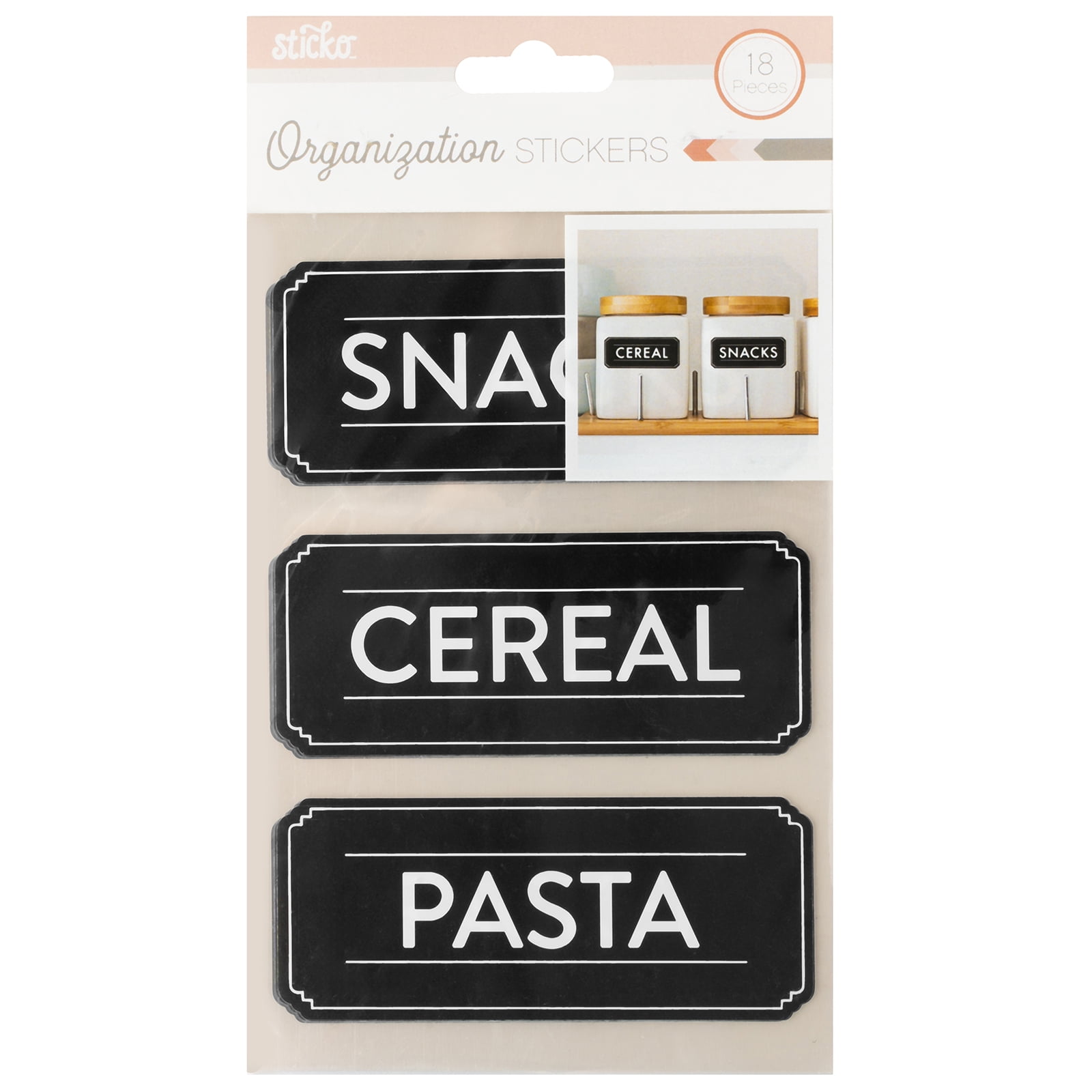 Sticko Black Pantry Organization Stickers - Walmart.com
