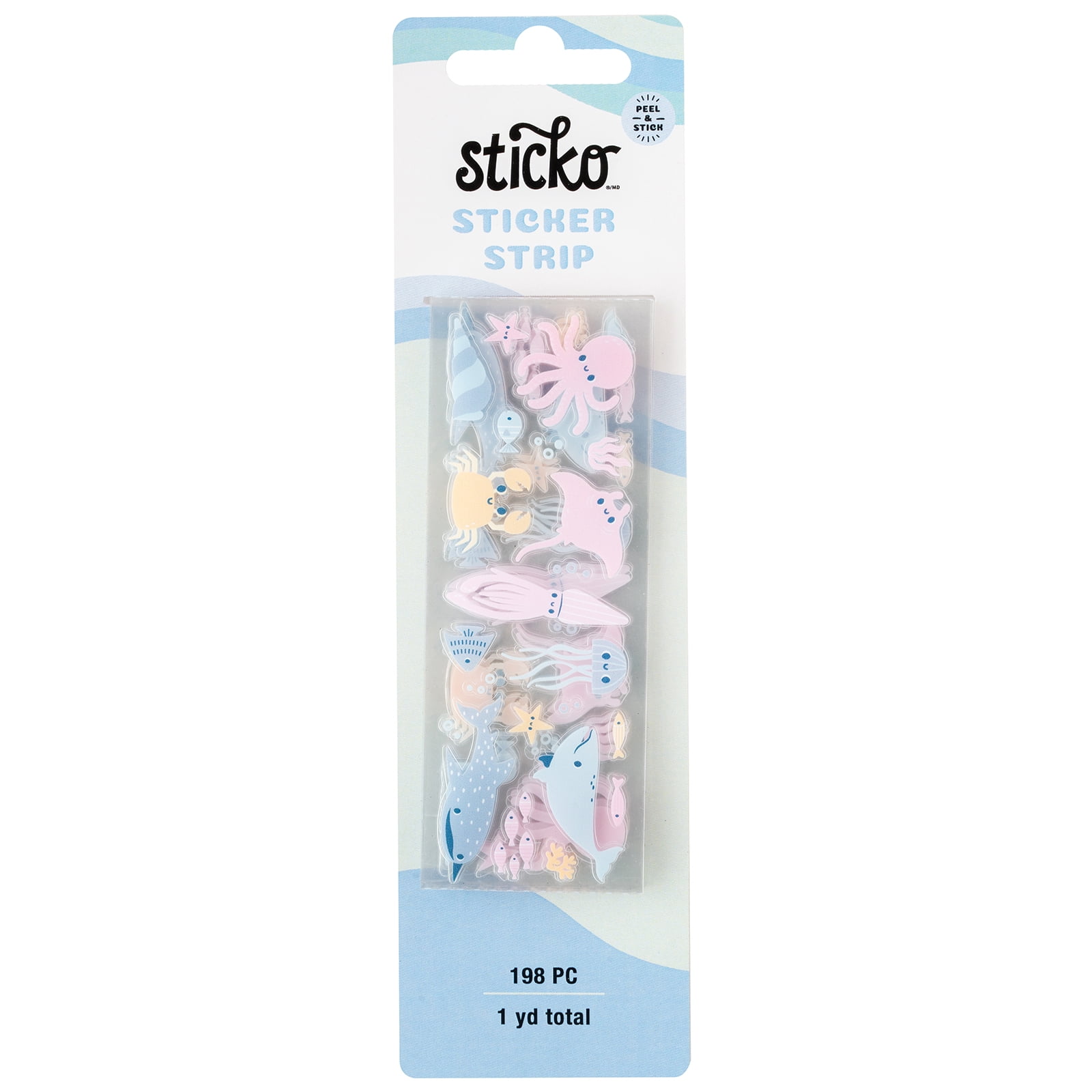 Sticko Multicolor Cute Sea Life Sticker Strip, 700 Piece - Walmart.com