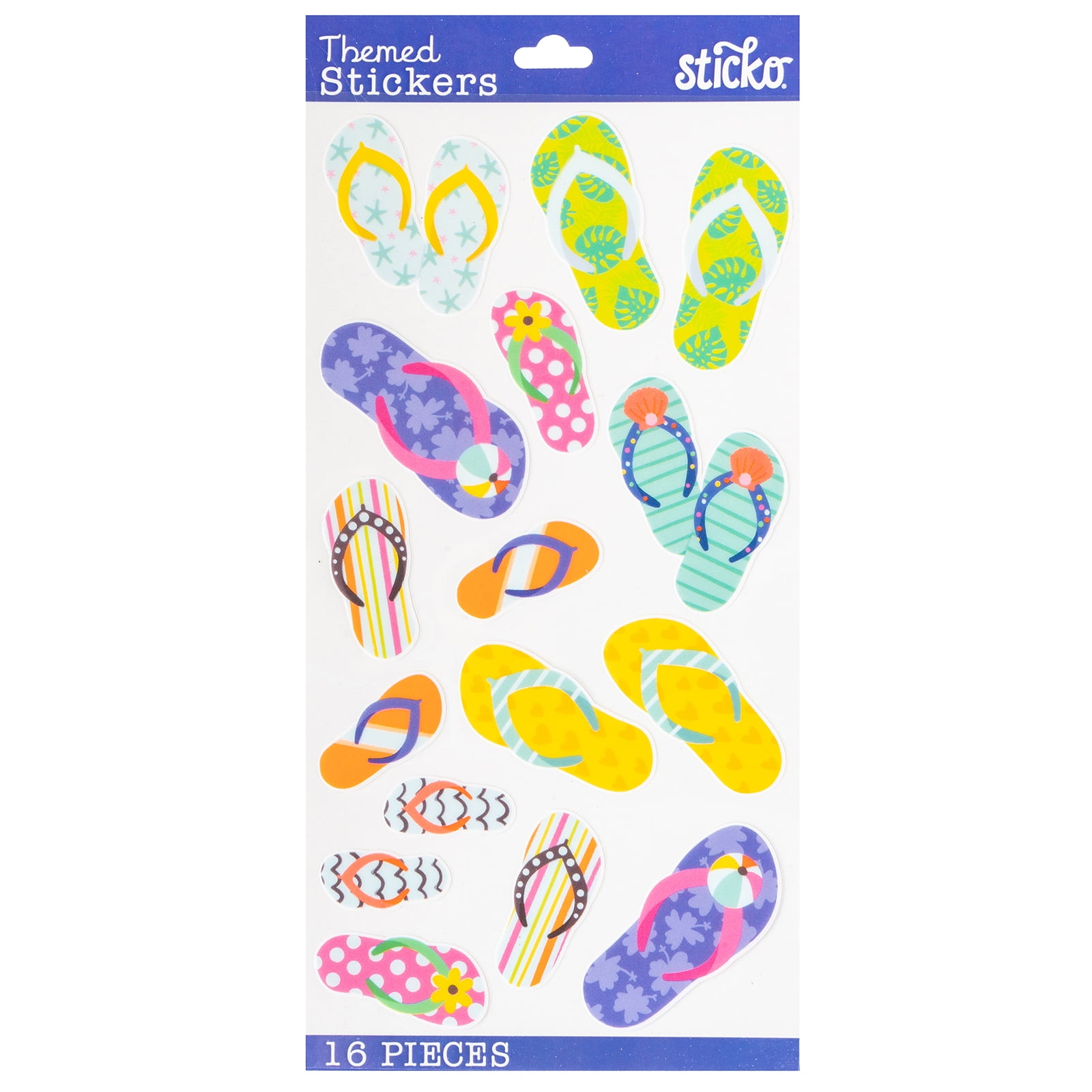 Sticko Multicolor Flip Flop Flat Stickers, 32 Piece c - Walmart.com