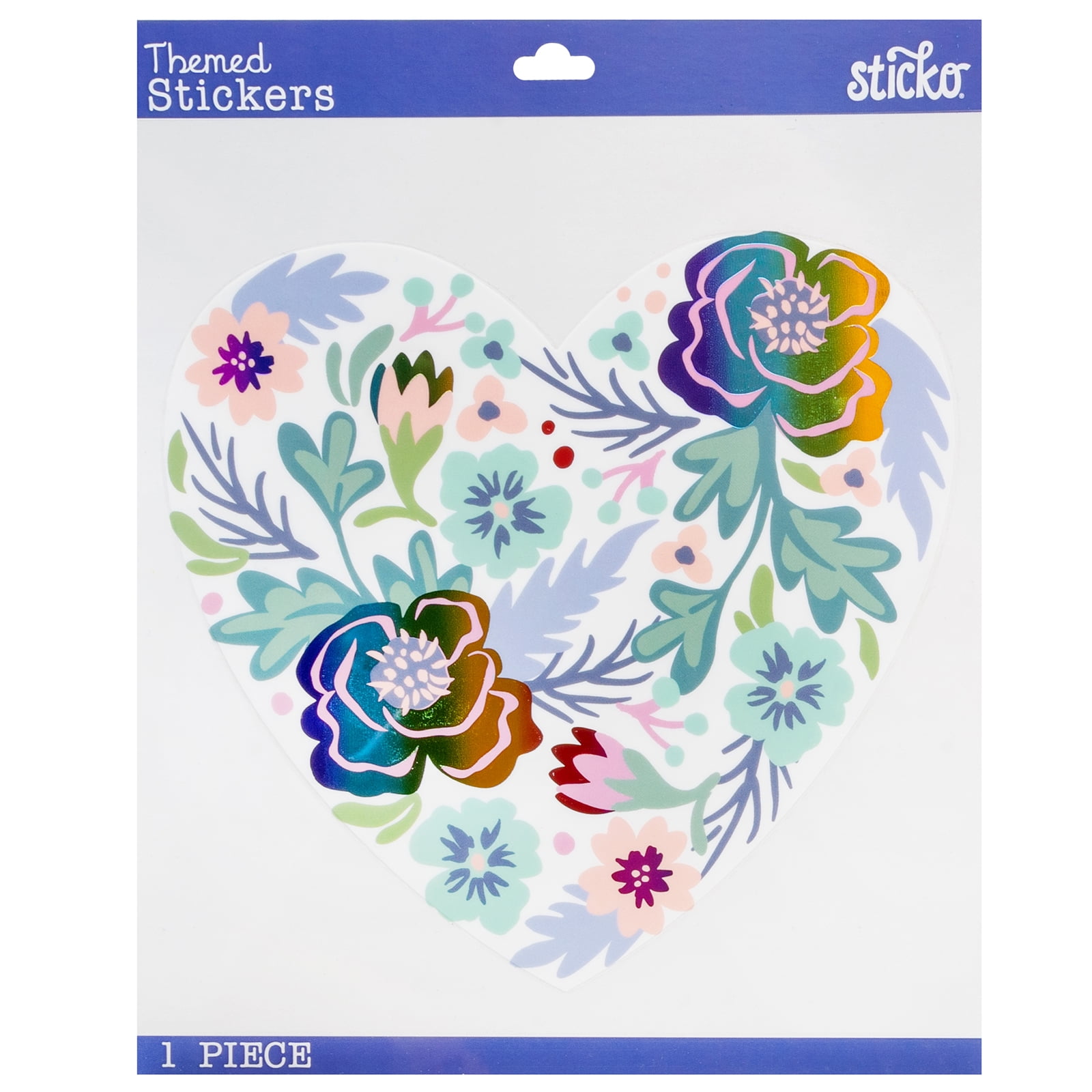 Sticko Multicolor Large Floral Heart Sticker, 1 Piece - Walmart.com
