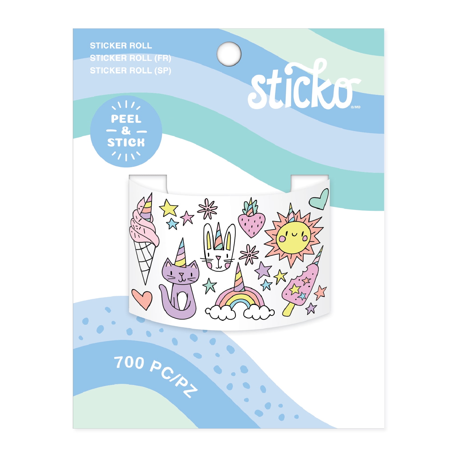 Sticko Multicolor Pastel Striped Icon Sticker Strip, 700 Piece ...