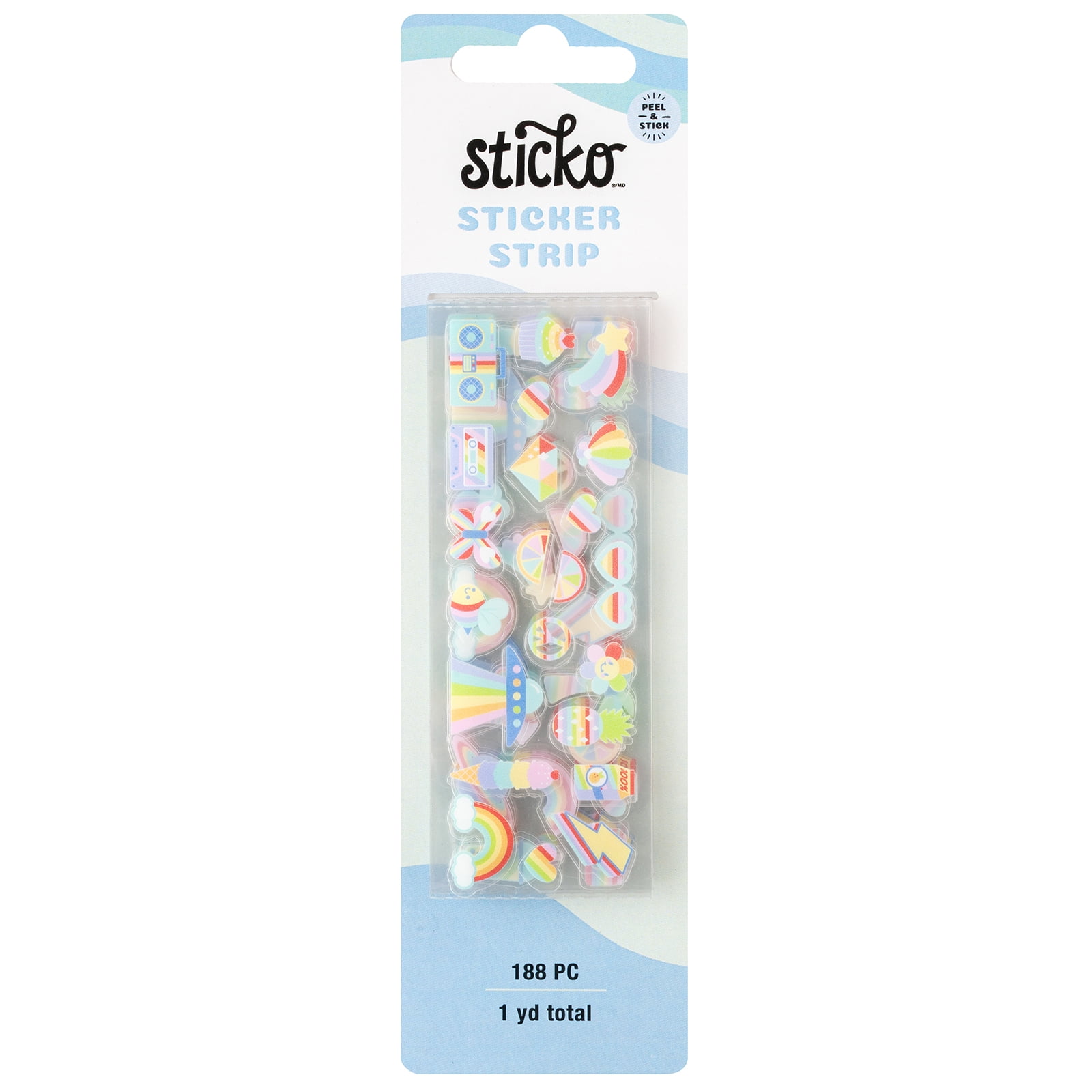 Sticko Multicolor Rainbow Icon Sticker Strip, 700 Piece - Walmart.com