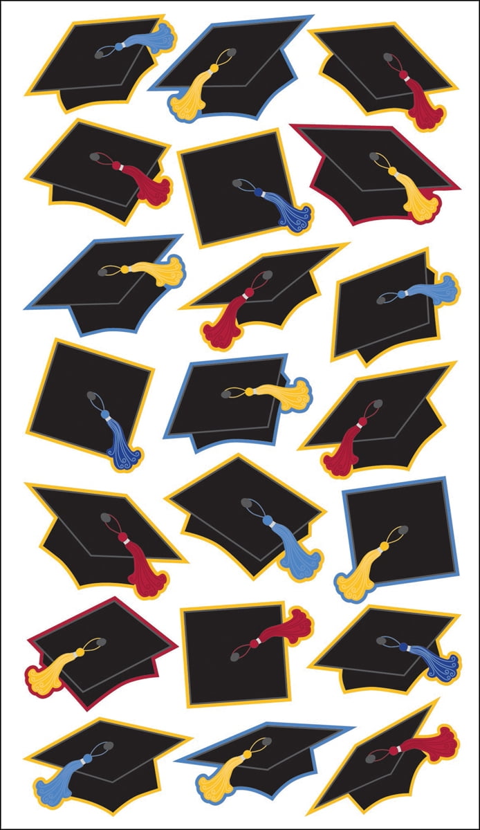 Sticko Seasonal Stickers-Grad Caps - Walmart.com