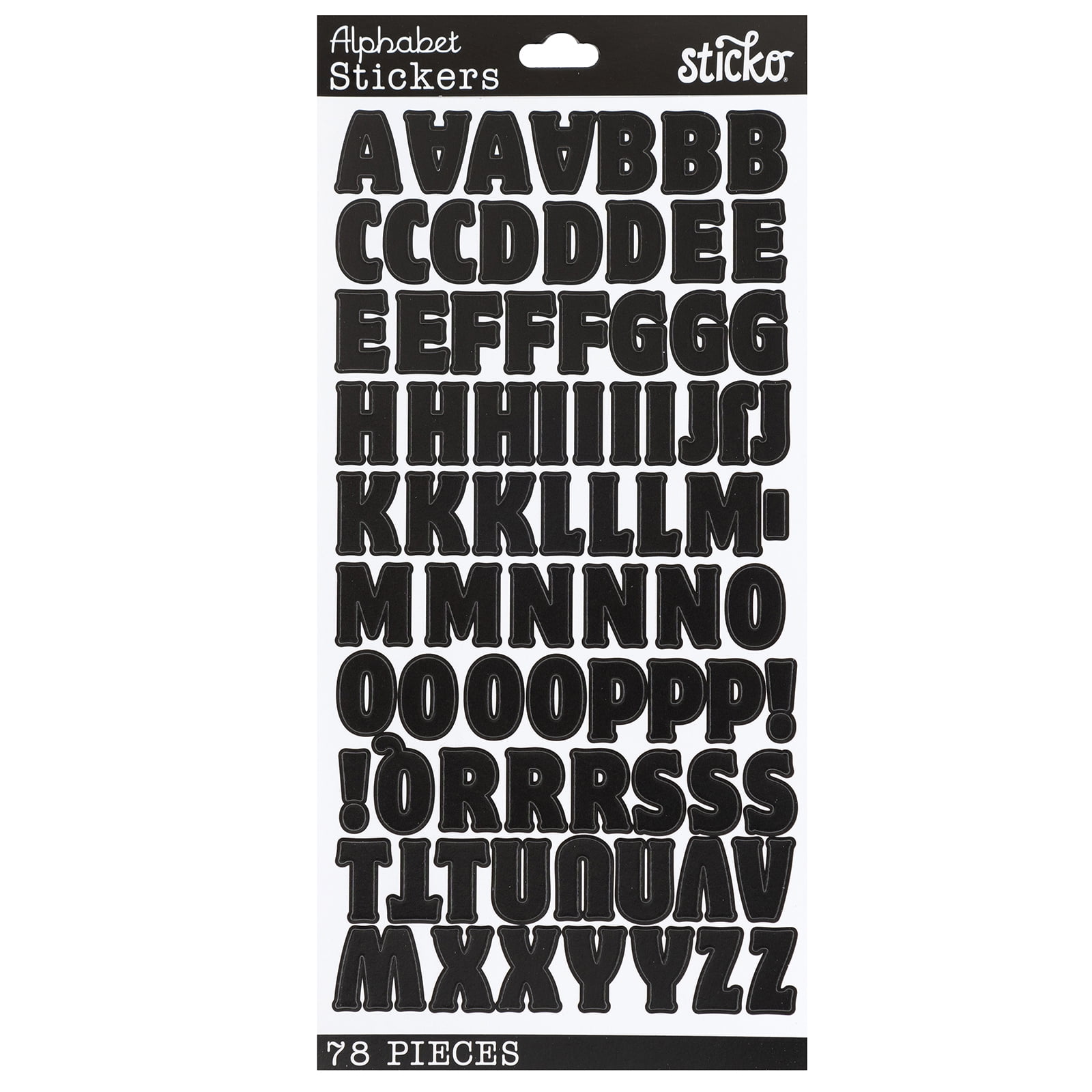 Sticko Alphabet Vinyl Stickers Black Motter Alpha, 78 Pieces - Walmart.com