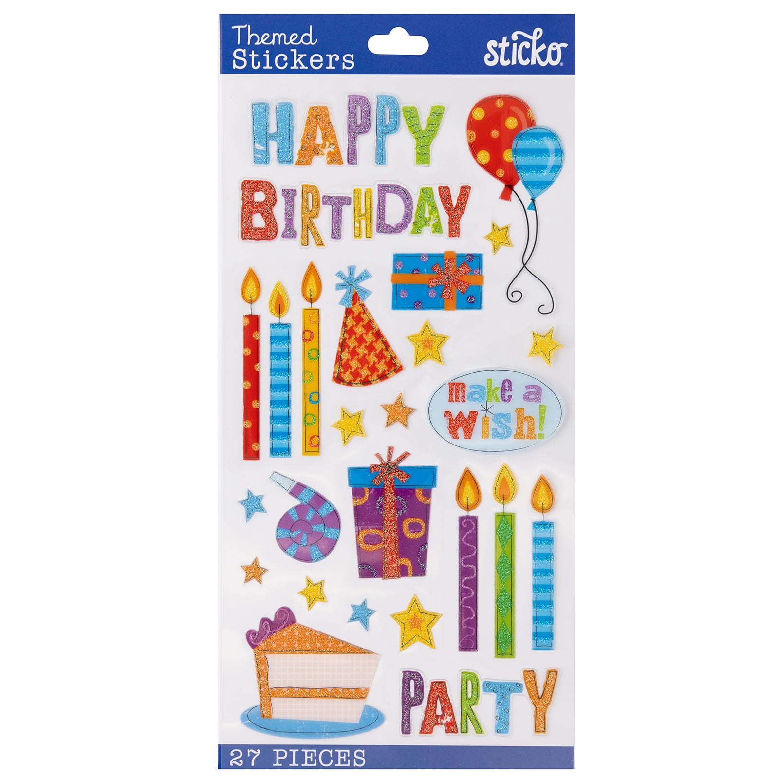 Sticko Classic Birthday Party Themed Stickers, Kids Happy Crafts ...