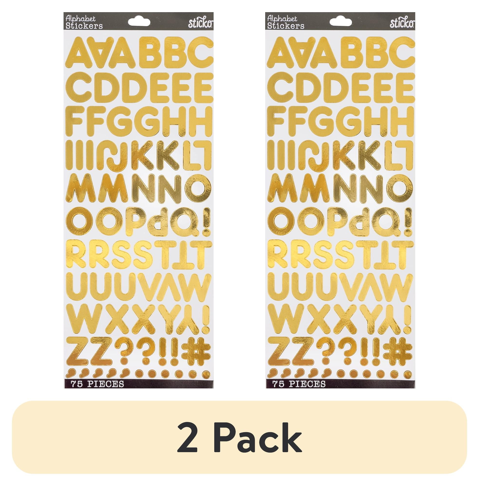 (2 pack) Sticko Solid Large Gold Alphabet Paper Stickers, Frankfurter ...