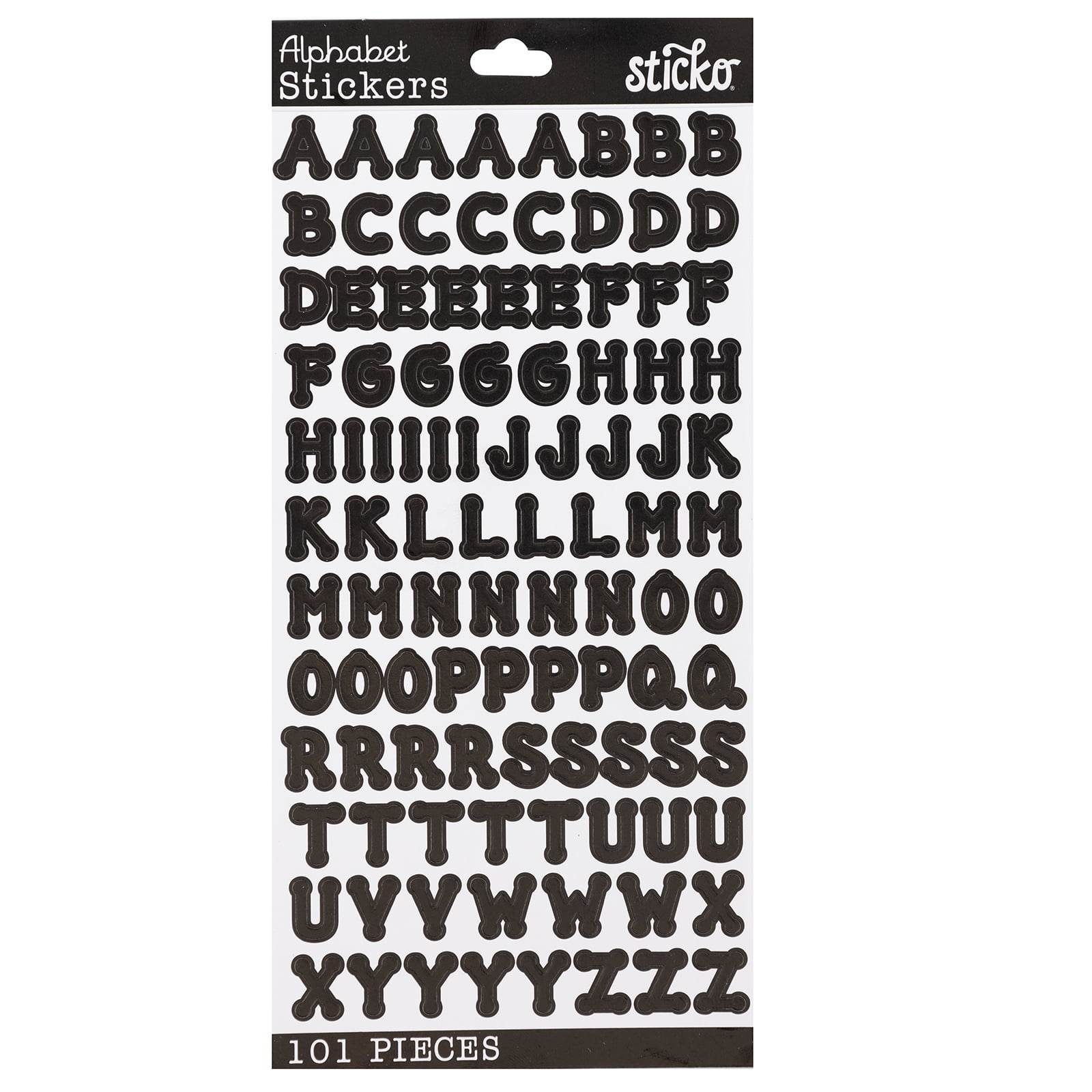 Sticko Solid Small Black Dot Letters Vinyl Stickers, 101 Piece ...