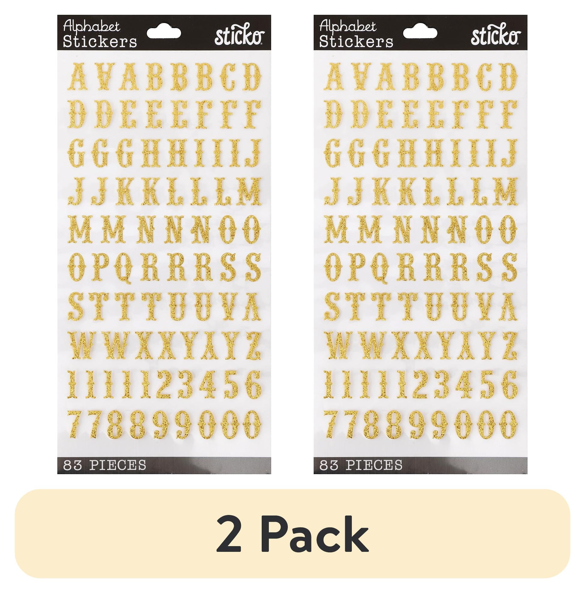 (2 pack) Sticko Solid Small Gold Carnival Alphabet Paper Stickers, 83 ...