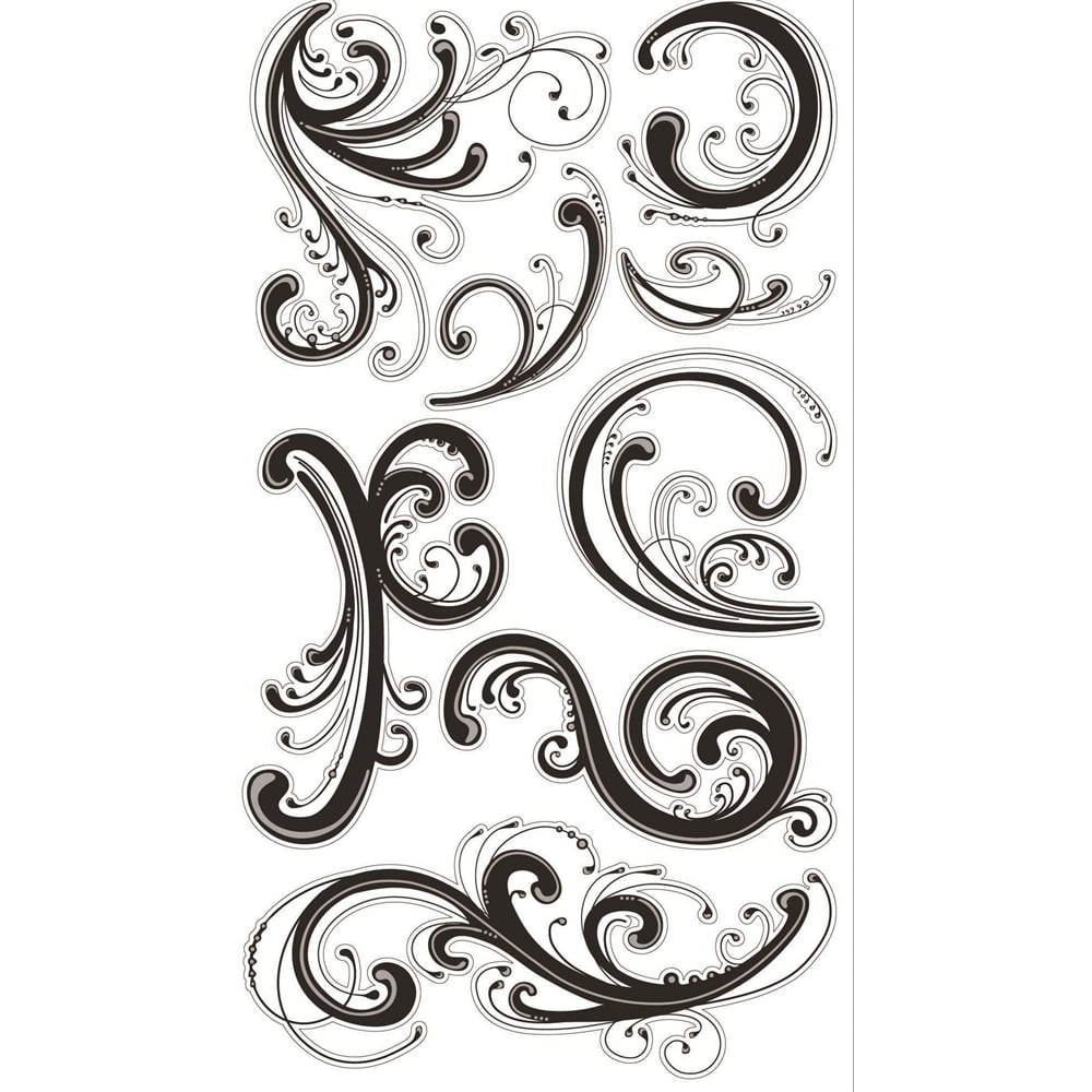Sticko Stickers-Dainty Black Flourishes - Walmart.com