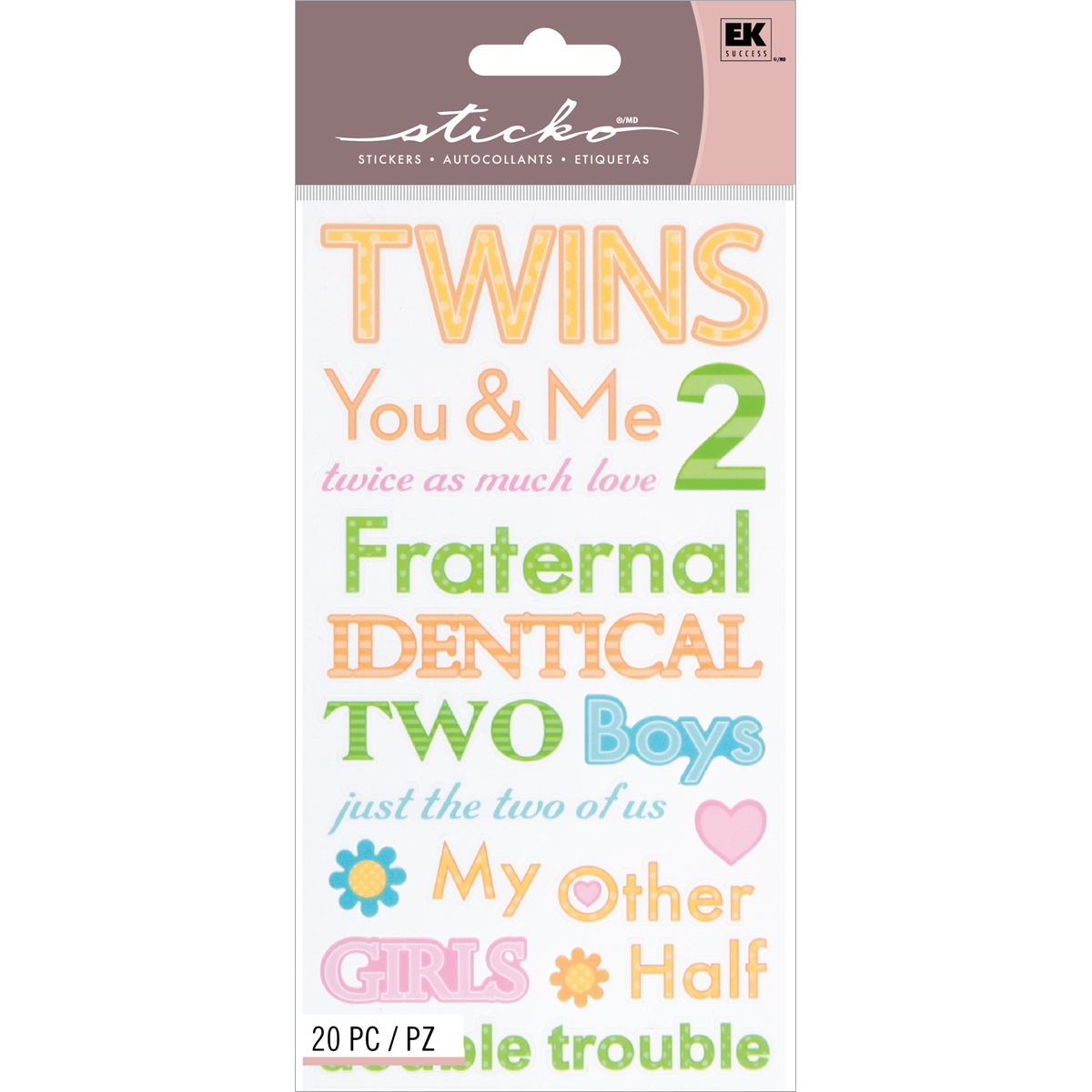 Sticko Stickers-Twins - Walmart.com