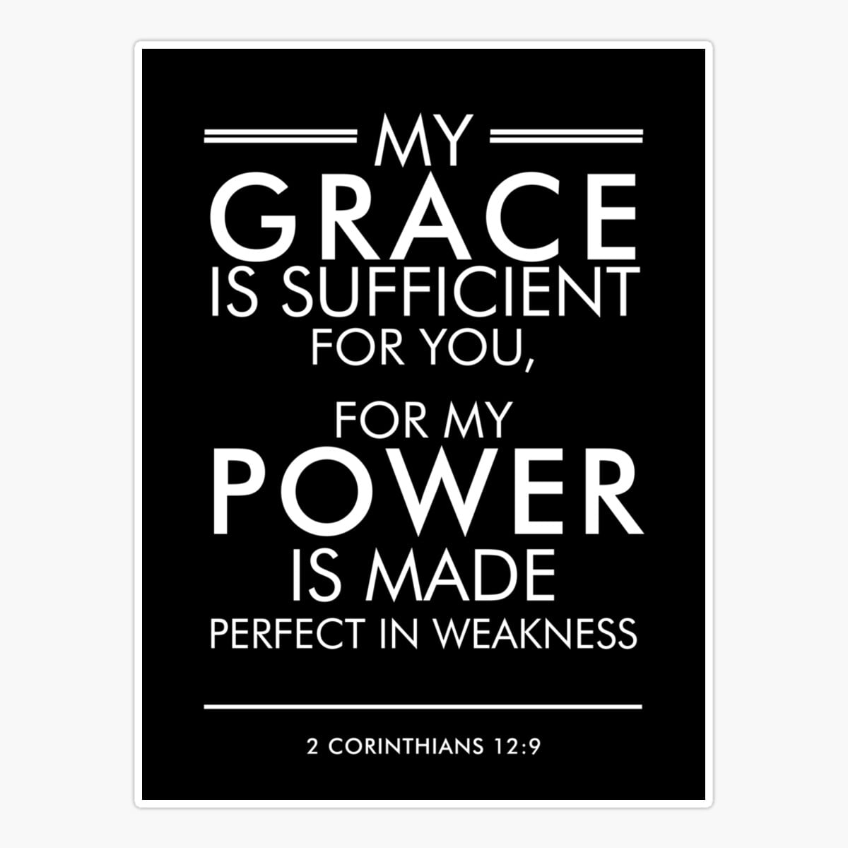 Stickology 2 Corinthians 12-9 - Spiritual Wall Art - Bible Verses Art ...