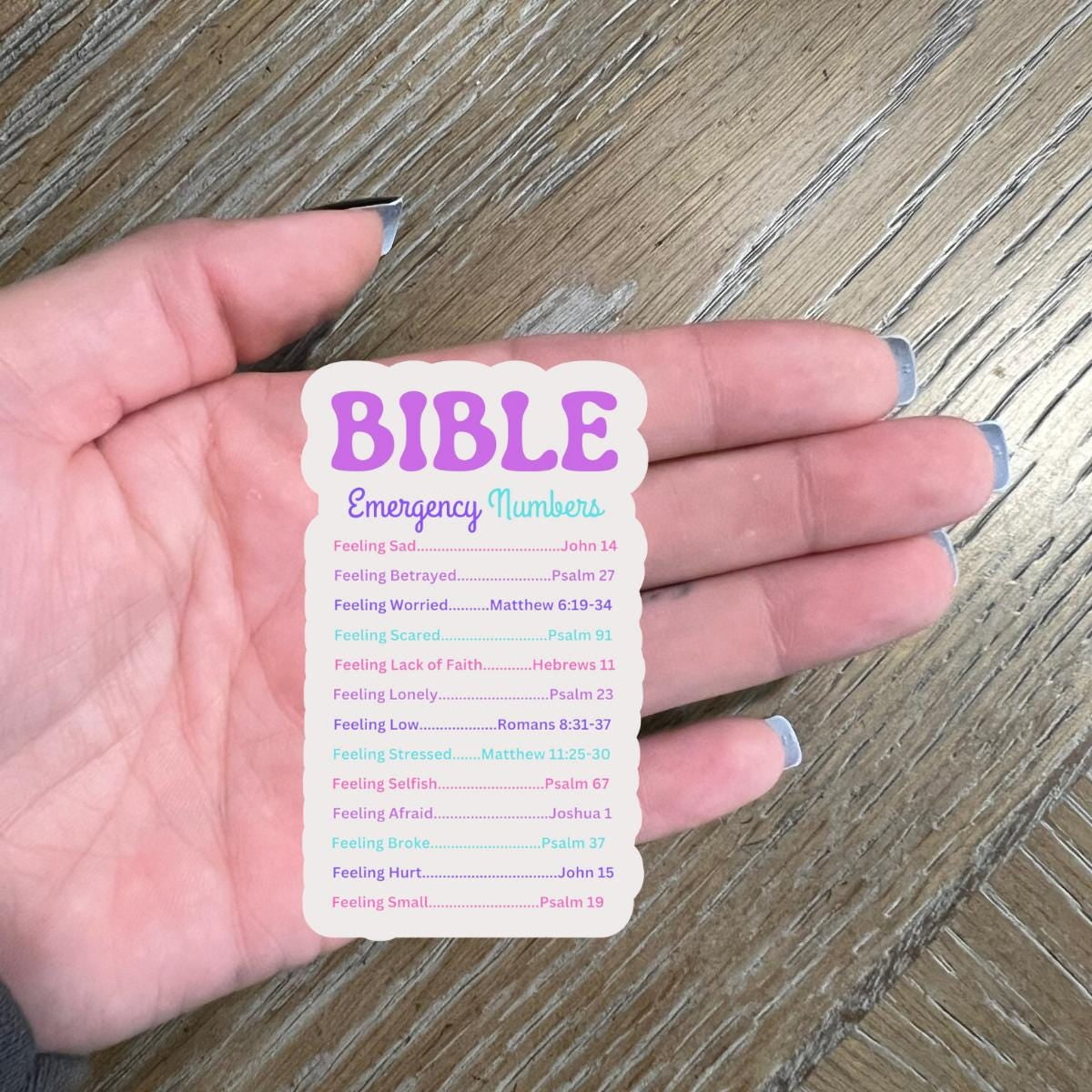 Stickology Bible Emergency Numbers Sticker l Christian Sticker l Bible ...