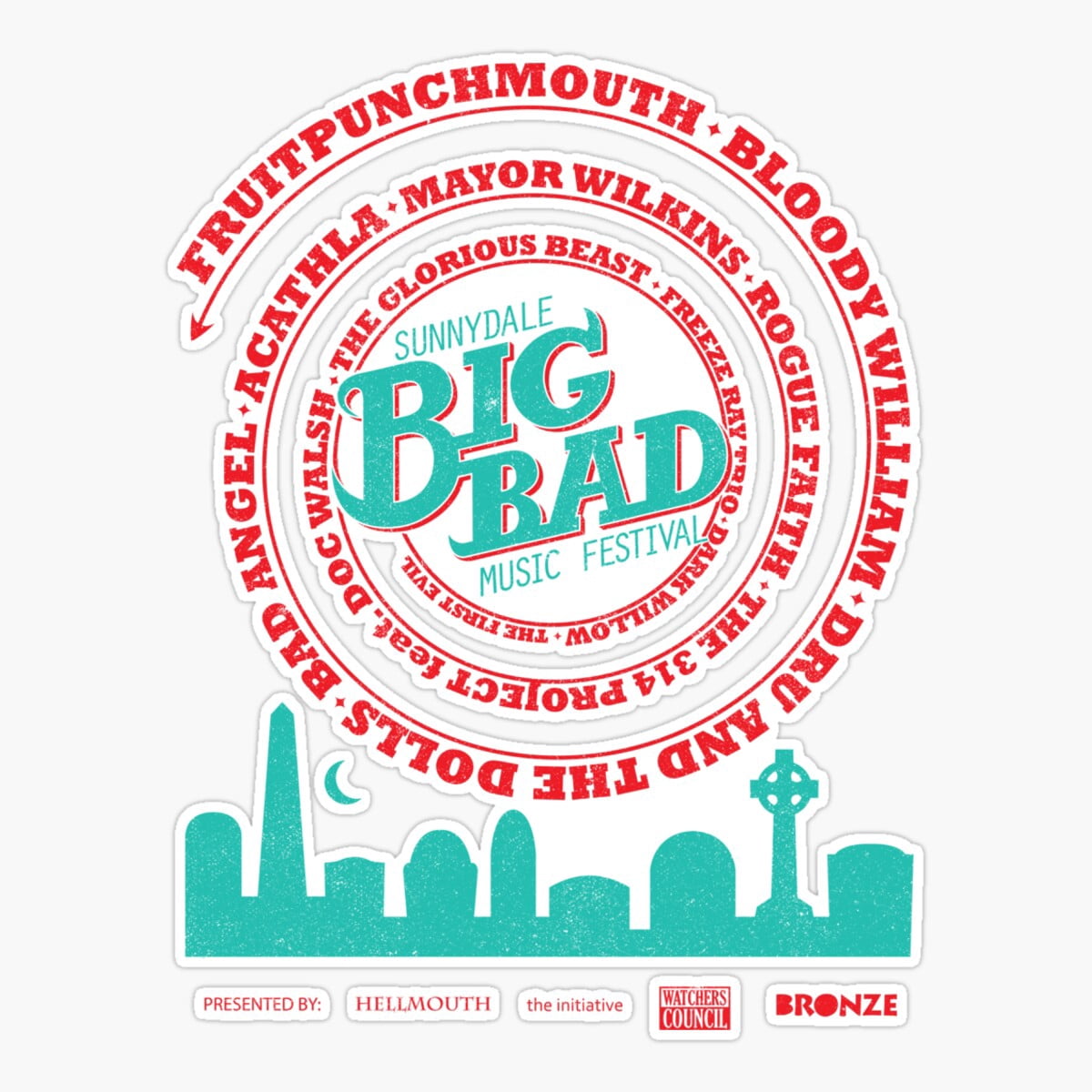 Stickology Big Bad Sunnydale Sticker, Phone Decal Water Bottle Stickers ...