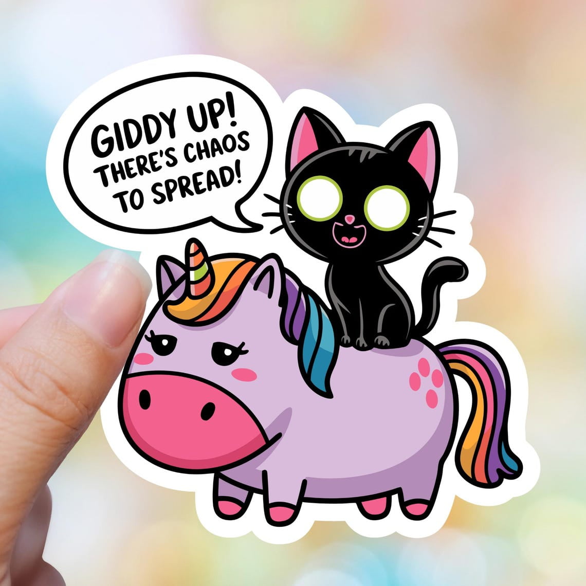 Stickology Black Cat er, Unicorn er, Silly er, Funny er, Chaos er, Cats ...