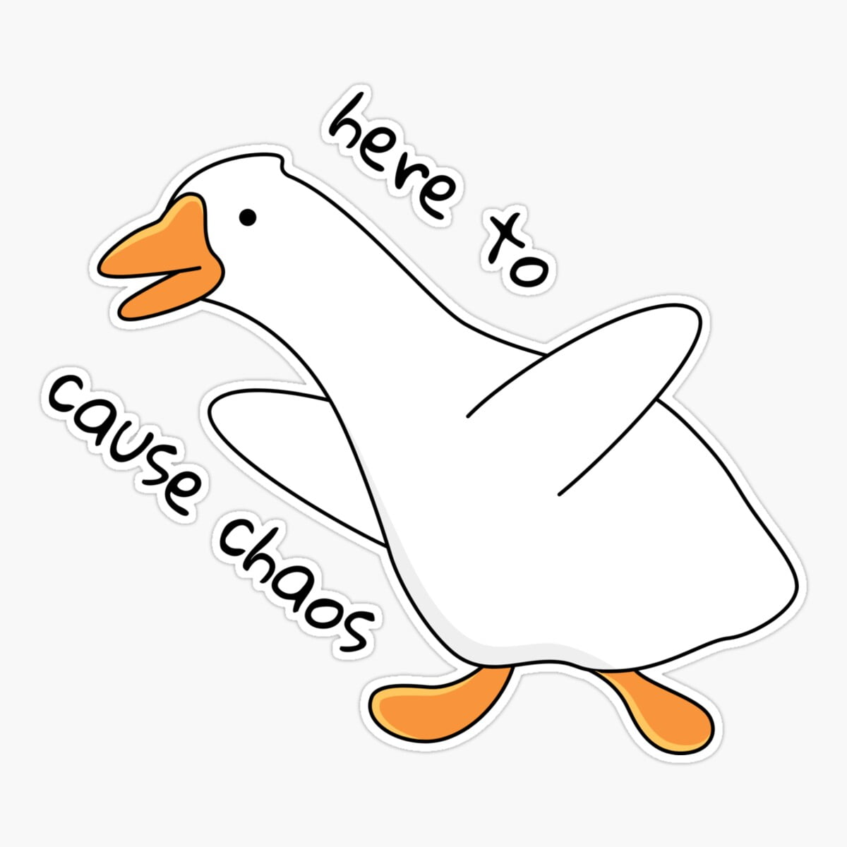 Stickology Chaotic Silly Goose Sticker, Phone Decal Water Bottle ...