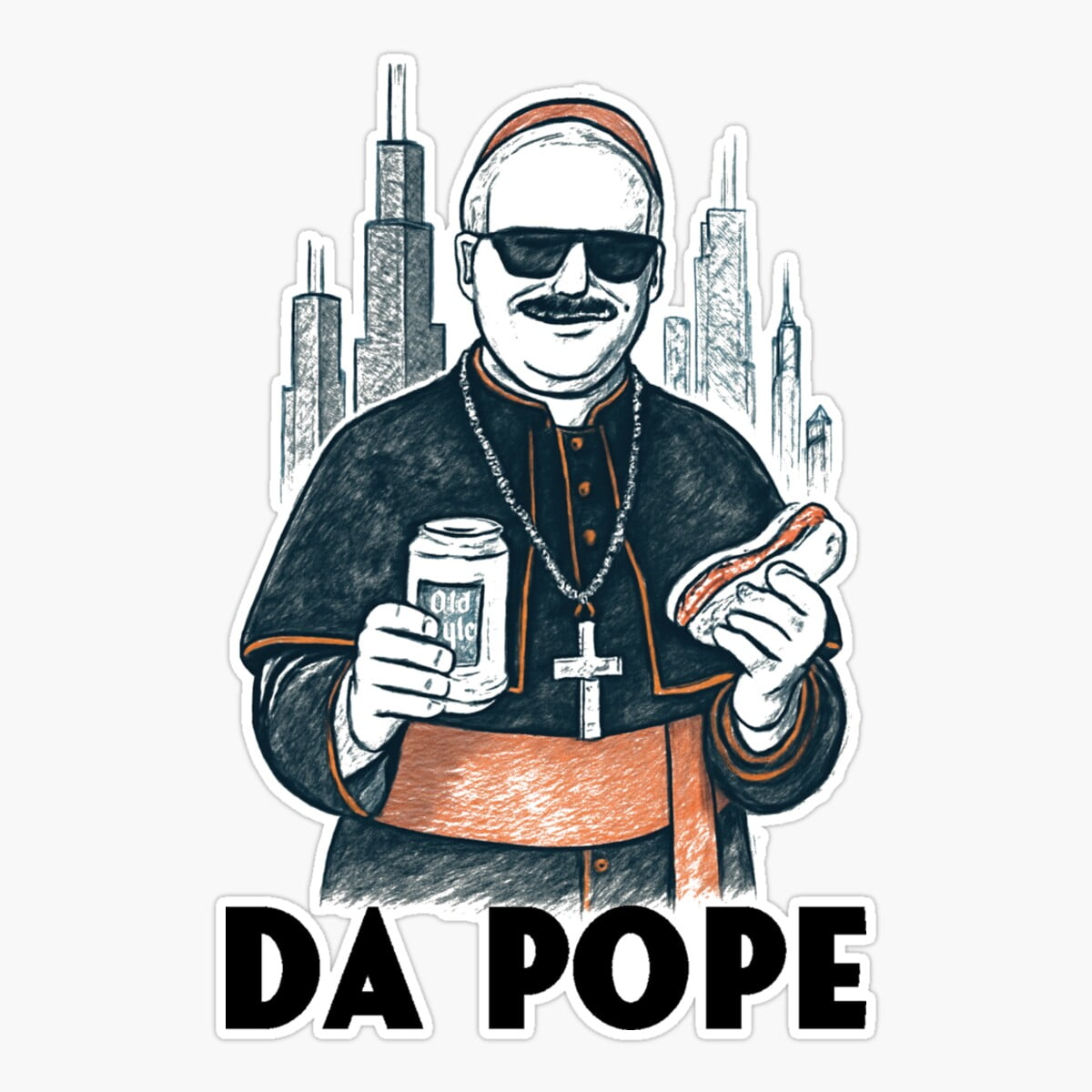 Stickology Chicago Pope Leo Xiv Da Pope 2 Sticker, Phone Decal Water ...