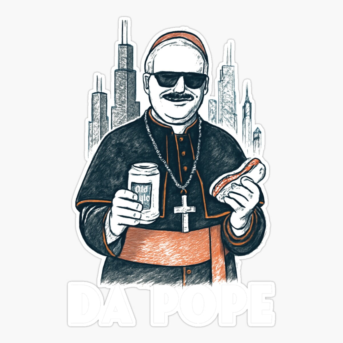Stickology Chicago Pope Leo Xiv Da Pope Sticker, Phone Decal Water ...