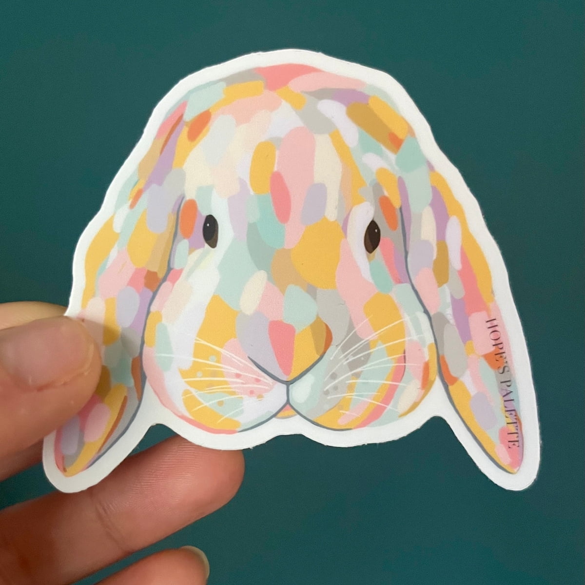 Stickology Colorful Rabbit Sticker, Holland Lop Vinyl Sticker, Floppy ...