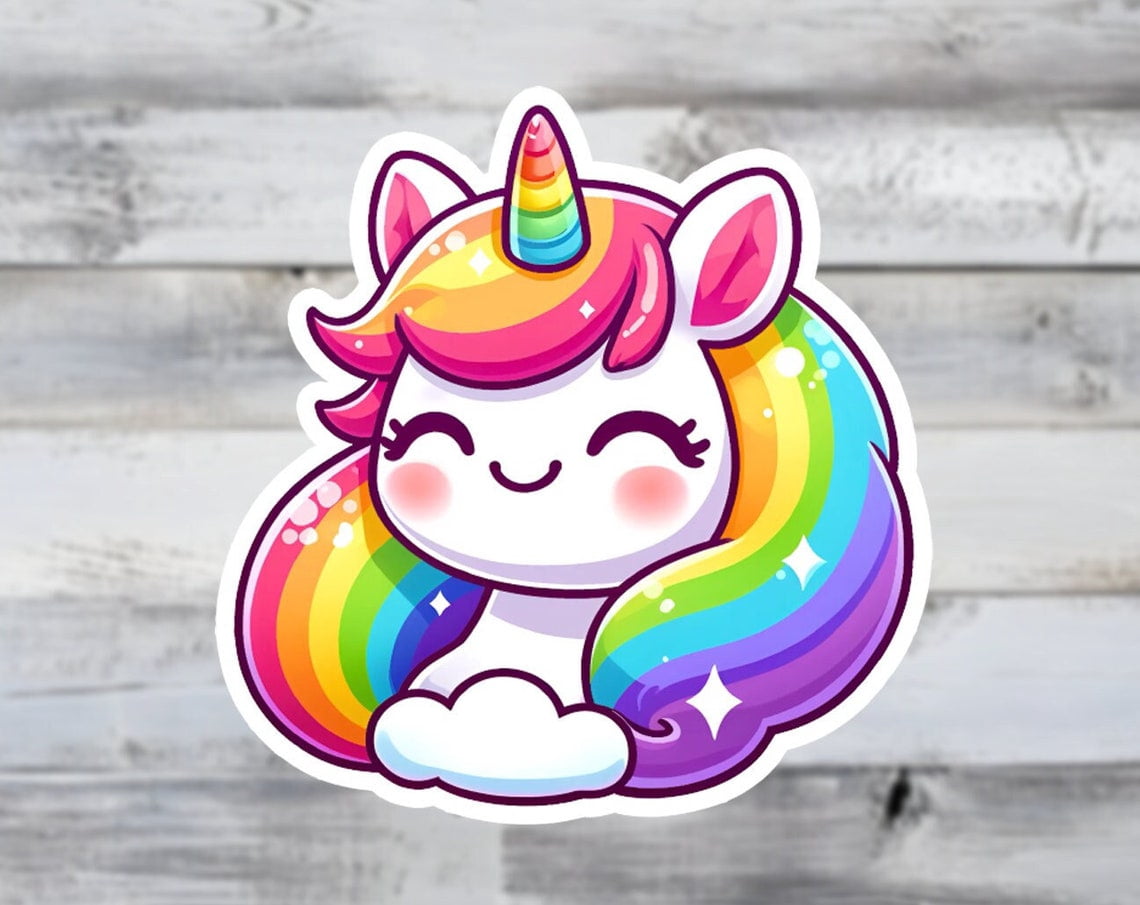 Stickology Colorful Rainbow Unicorn Vinyl er - Fantasy Vibes for Your ...