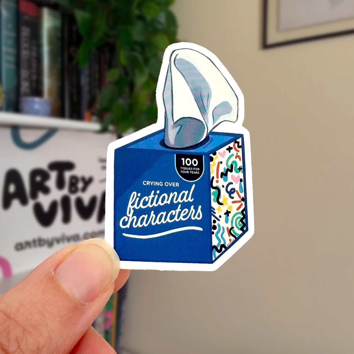 Stickology Crying Over Fictional Characters Tissue Box, Cute and Funny ...