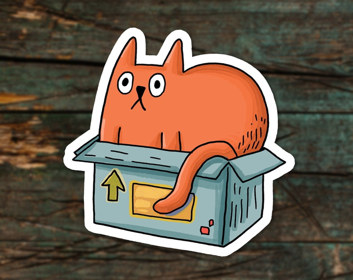 Stickology Cute orange cat er - Cool cat laptop er - Funny cat vinyl er ...