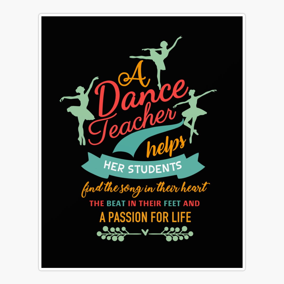 Stickology Dance Teacher Gift Sticker, Phone Decal Water Bottle ...