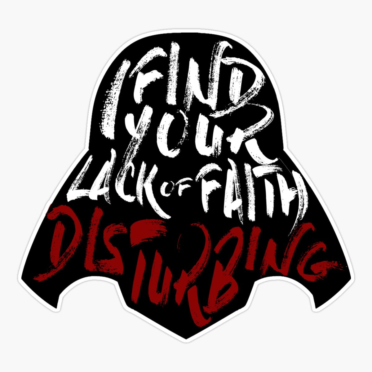 Stickology Disturbing Lack Of Faith Sticker, Phone Decal Water Bottle ...