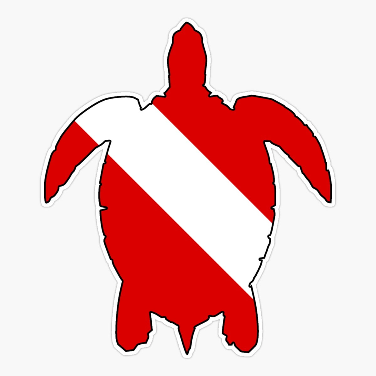 Stickology Diving Flag Sea Turtle Sticker, Phone Decal Water Bottle ...