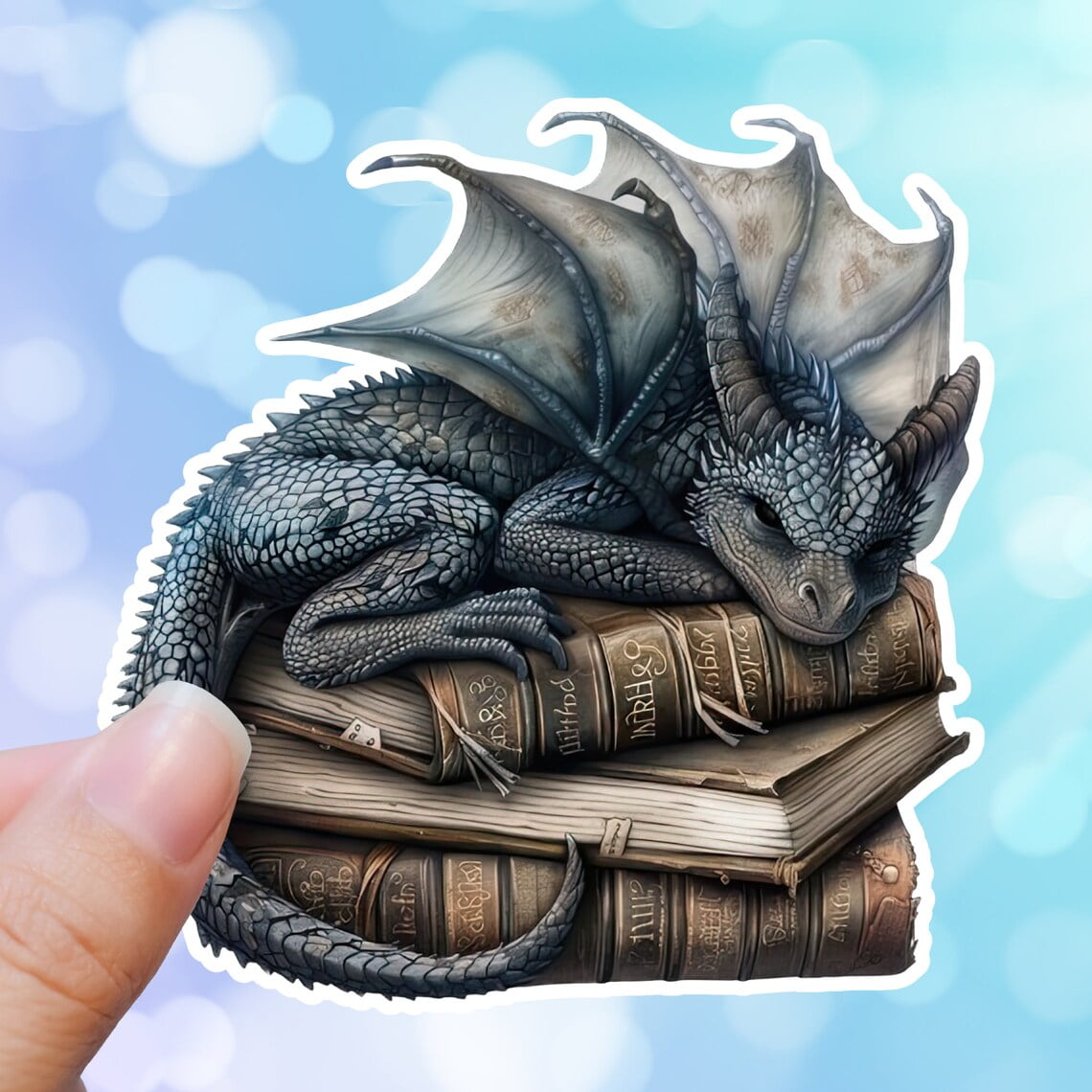 Stickology Dragon With Books er, Tairn Decal, Fantasy Wyrm er, Fourth ...