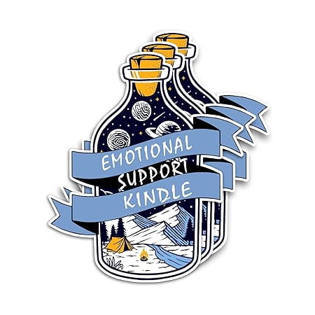 Stickology Emotional Support Kindle Sticker, Bookish Water Assistant ...