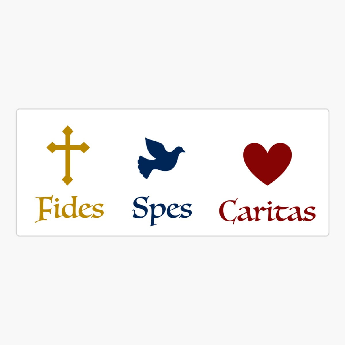 Stickology Faith Hope Love - Latin - Fides Spes Caritas Sticker, Phone ...