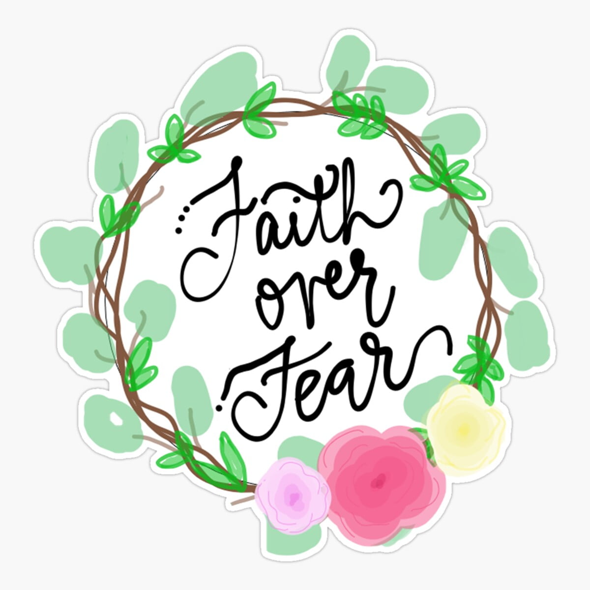 Stickology Faith Over Fear Sticker, Phone Decal Water Bottle Stickers ...