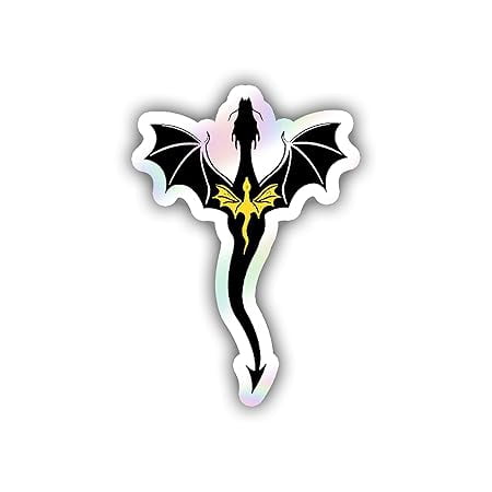 Stickology Fantasy Black and Gold Dragon Sticker, Holographic Stickers ...