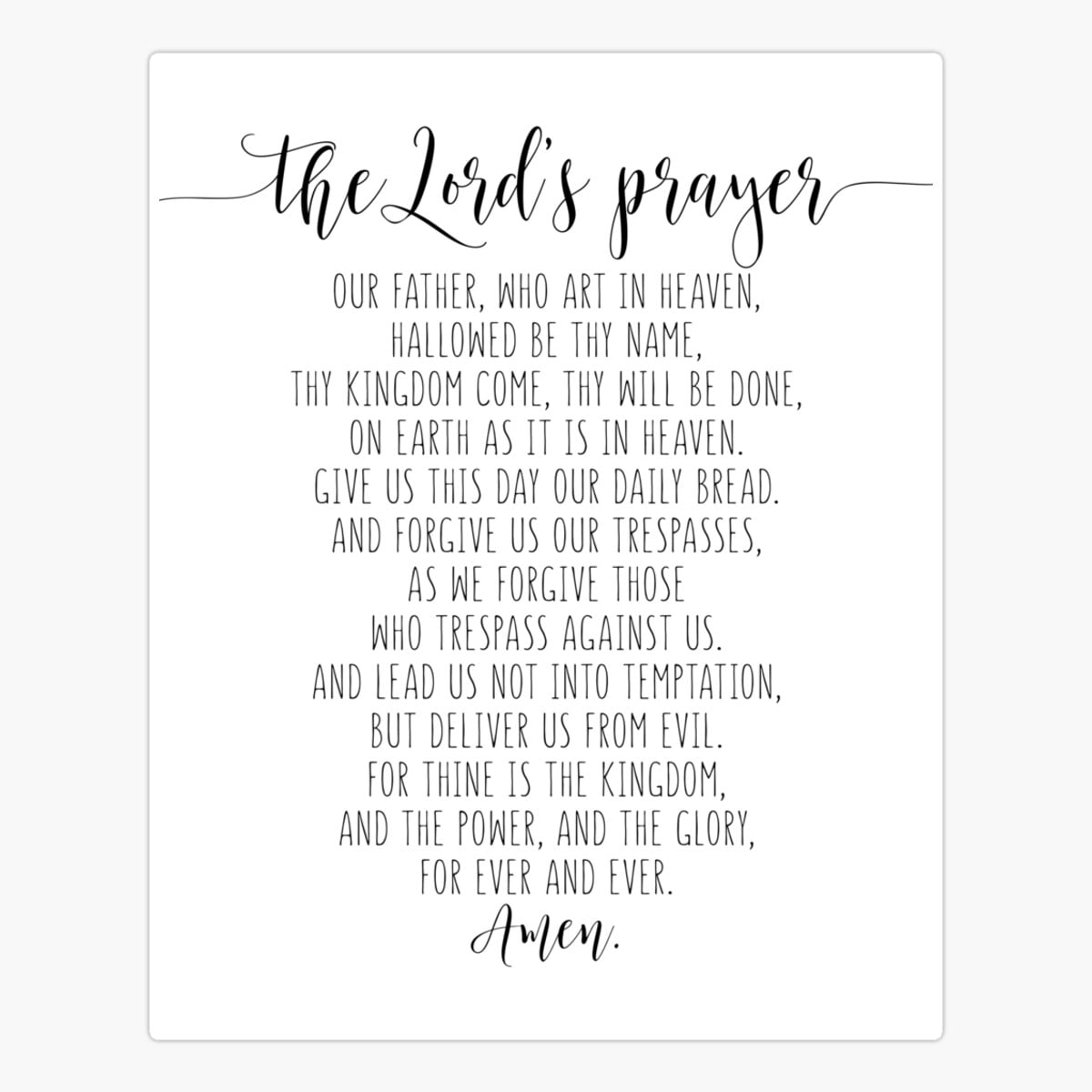 Stickology Our Father Who Art In Heaven Hallowed Be Thy Name, The Lord ...