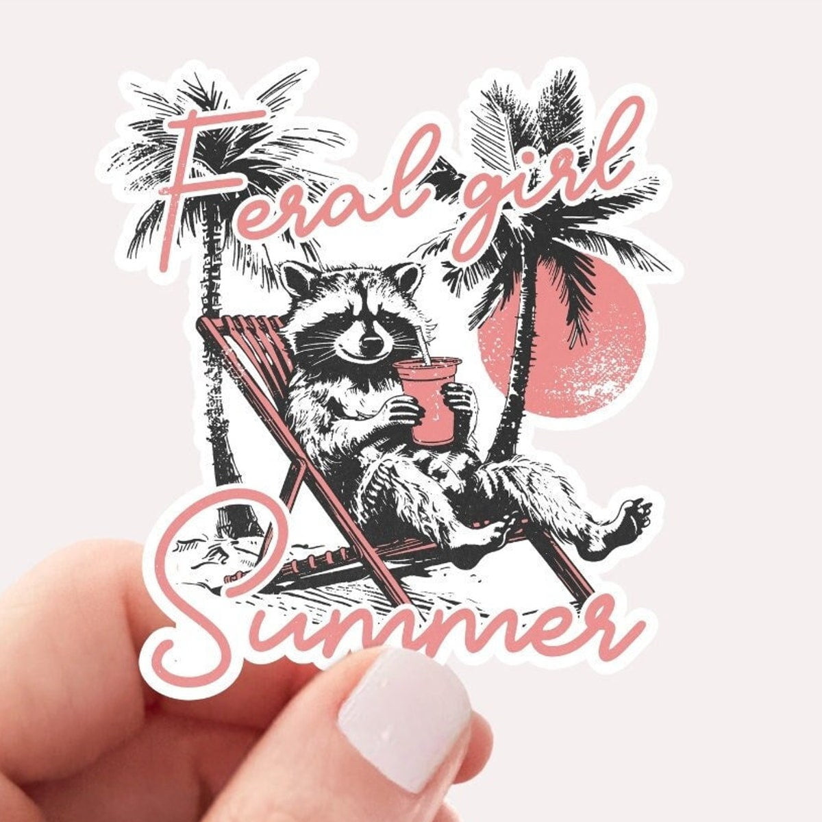 Stickology Feral Girl Summer Sticker, Funny Summer Sticker, Funny ...
