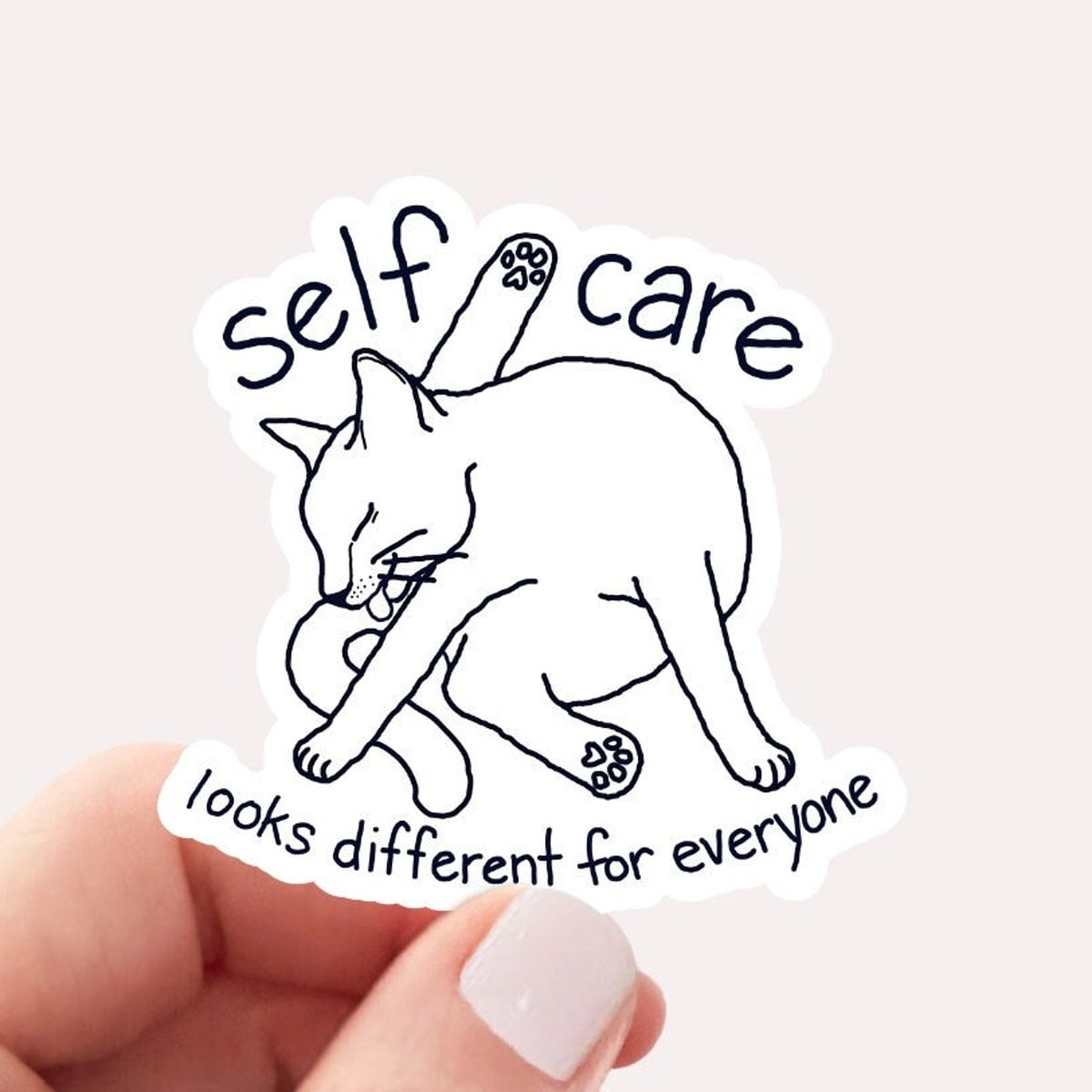 Stickology Funny Self Care Cat Sticker, Gift, Self Care Humor ...