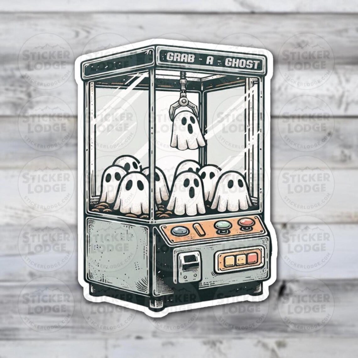 Stickology Ghost Arcade Vinyl er - Grab A Ghost Machine - Cute Ghost ...
