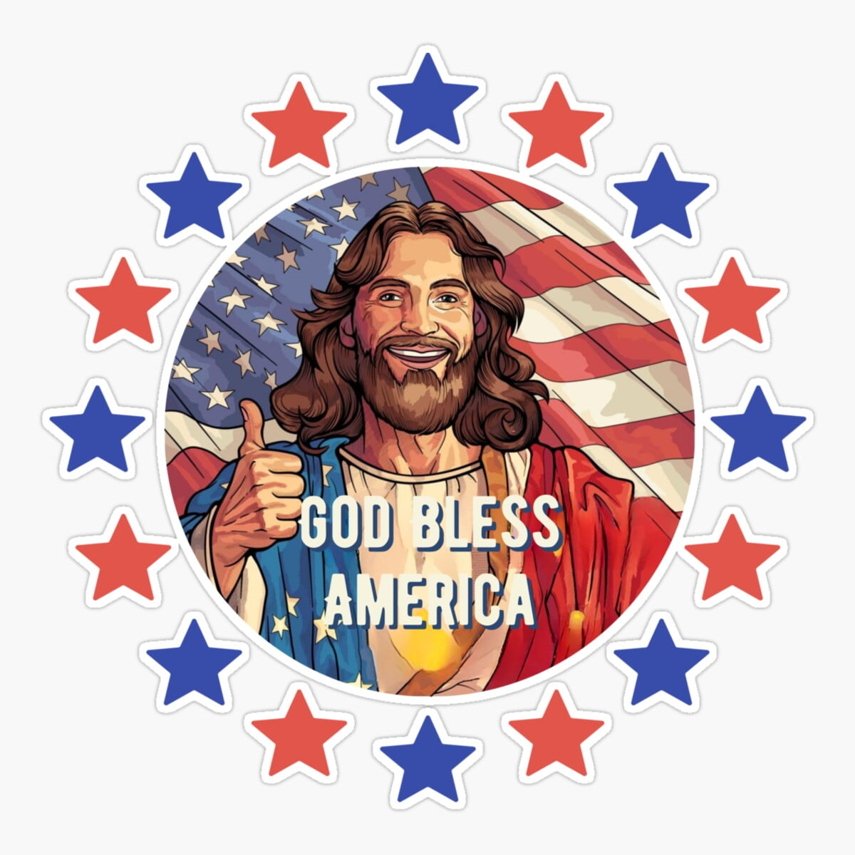 Stickology God Bless America With Usa Flag And Sticker, Phone Decal ...