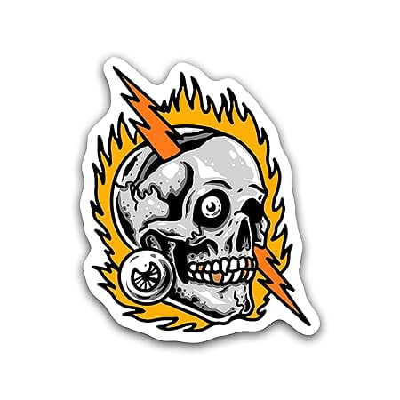 Stickology High Voltage Skull Sticker, Lineman Stickers, Skull Stickers ...