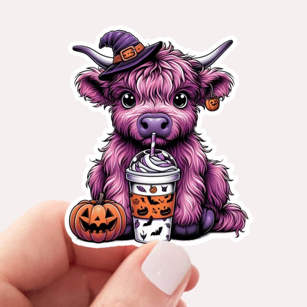 Stickology Highland Cow Sticker, Cute Cow Sticker, Sticker, Highland ...