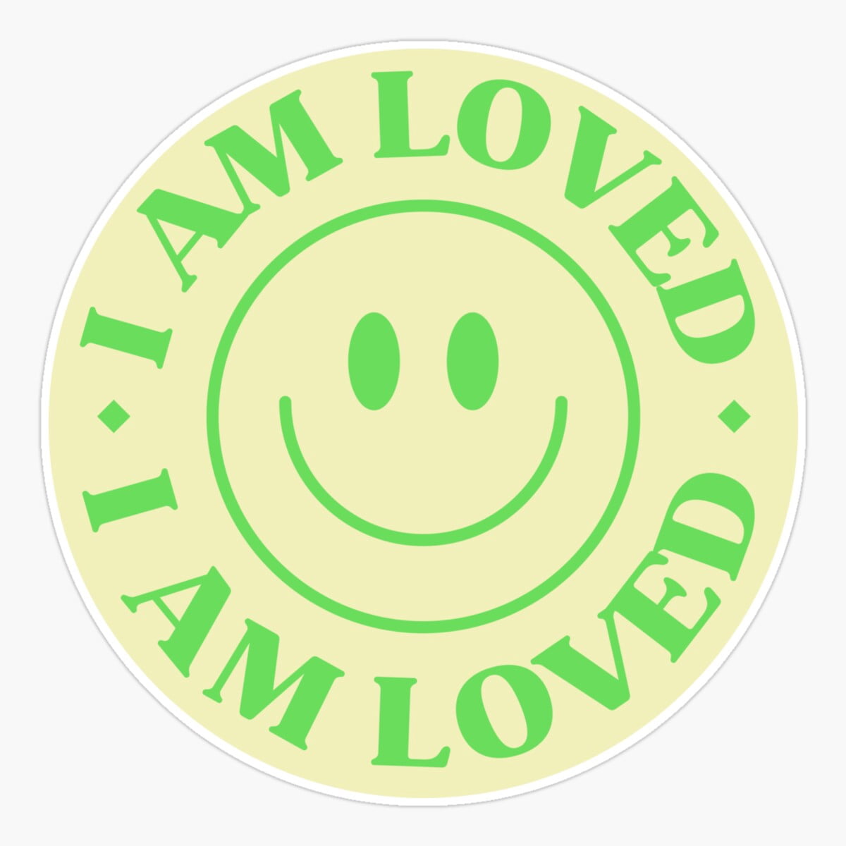 Stickology I Am Loved Smiley Face Sticker, Phone Decal Water Bottle ...
