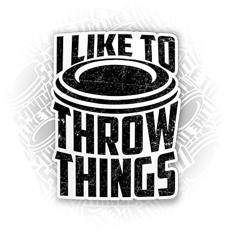 Stickology I Like to Throw Things Sticker Funny Discus Throwing Track ...