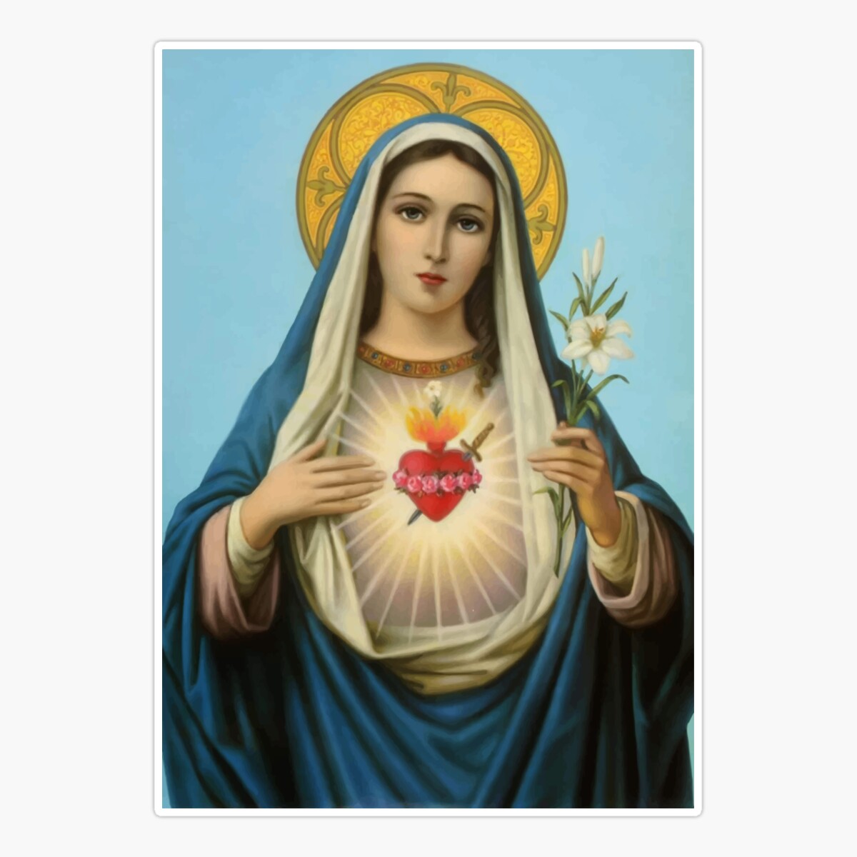 Stickology Immaculate Heart Of Mary Sticker, Phone Decal Water Bottle ...